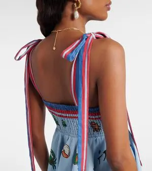 ALEMAIS Printed Linen Mini Dress