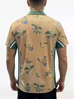 FOUND Floral Print Polo Shirt
