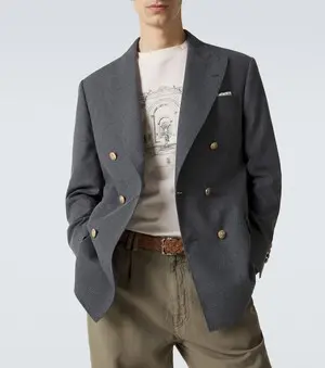 Brunello Cucinelli Wool, Cotton, And Silk Blazer