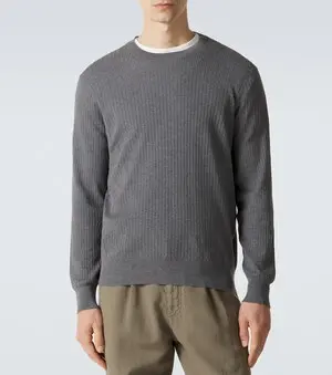Brunello Cucinelli Ribbed-knit Cotton Crewneck Sweater