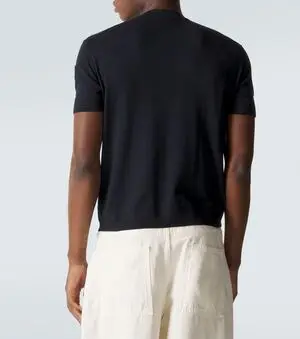 Moncler Silk And Cotton T-shirt - Blue