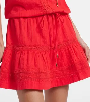 Melissa Odabash Kelly Crochet-trimmed Cotton Minidress
