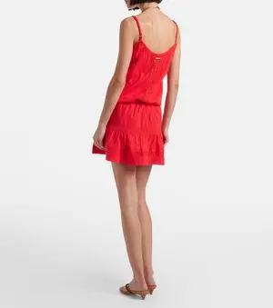 Melissa Odabash Kelly Crochet-trimmed Cotton Minidress