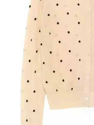 JNBY Polka Dot Cropped Cardigan - Neutrals