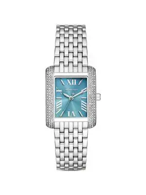 Michael Kors Embellished Rectangular Watch - Blue