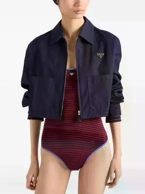 Prada One-piece Interlock Jersey Swimsuit - Red