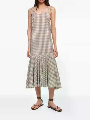 Bimba Y Lola Checked Tie-strap Dress