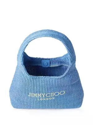 JIMMY CHOO Large Raffia Shoulder Bag - Blue