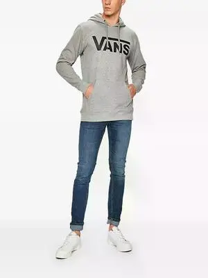 VANS Logo-print Kangaroo-pocket Hoodie - Grey