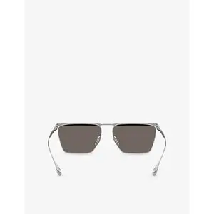Oliver Spencer Rectangle Frame Titanium Sunglasses - Silver