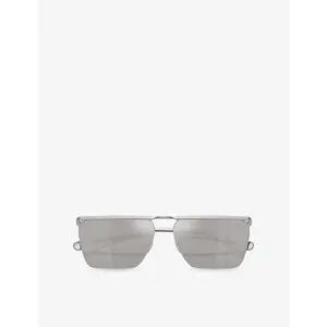 Oliver Spencer Rectangle Frame Titanium Sunglasses - Silver
