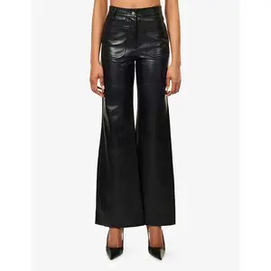 Victoria Beckham Alina Wide-leg Leather Trousers