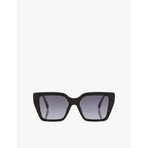 Fendi Ff Diamonds Square-frame Acetate Sunglasses - Black
