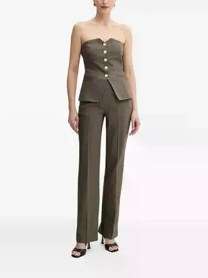 MORGAN Strapless Button Detailed Top - Green