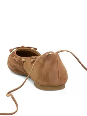 Michael Kors Suede Tie-ankle Ballet Flats