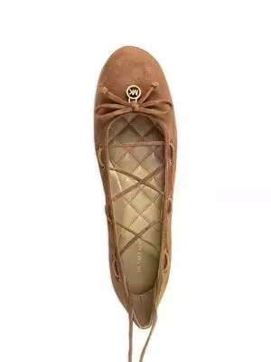 Michael Kors Suede Tie-ankle Ballet Flats