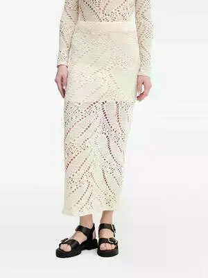 Desigual Woolf Crochet Midi Skirt - Neutrals