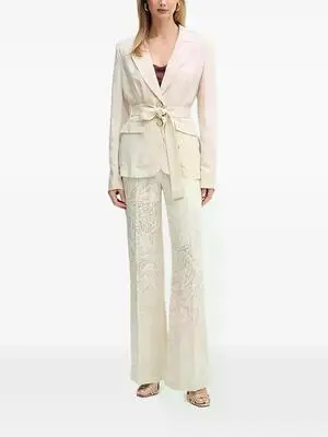 SILVIAN HEACH Patterned Drawstring Palazzo Trousers - Neutrals
