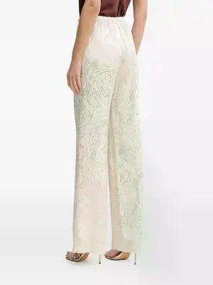 SILVIAN HEACH Patterned Drawstring Palazzo Trousers - Neutrals