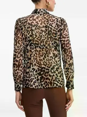 MORGAN Clion Leopard-print Button-down Shirt