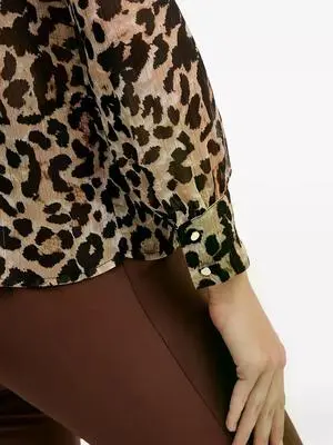 MORGAN Clion Leopard-print Button-down Shirt