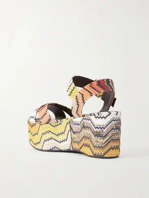 Missoni Julia Woven Lurex Platform Sandals - Orange