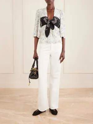 Maison Mayle Kazu Floral-print Silk Top - Multi