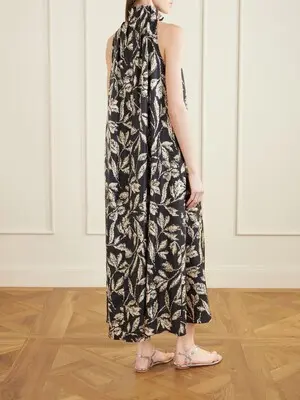Max Mara Printed Silk Twill Midi Dress