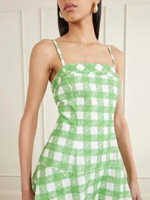Rosie Assoulin Checked Cotton Midi Dress