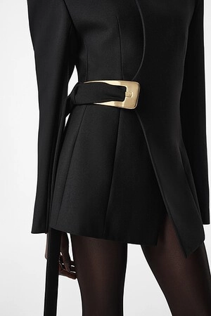 Revolve Sonya Tailored Jacket With Buckle Detail - Black