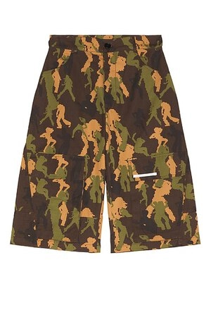 SPENCER BADU Camouflage Slashed Cargo Shorts