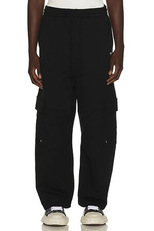 We11Done Wide Fit Cargo Pants - Black