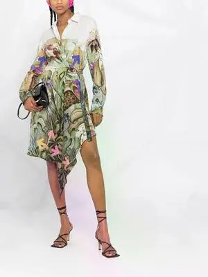 Off-White Botanical-print Shirt Dress