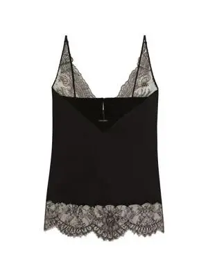 Dolce & Gabbana Silk Satin Camisole With Lace Trim
