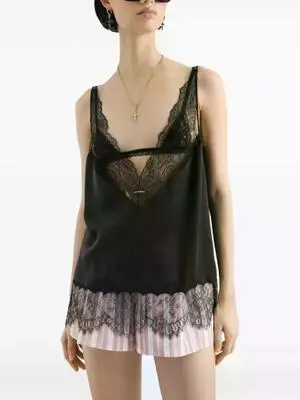 Dolce & Gabbana Silk Satin Camisole With Lace Trim