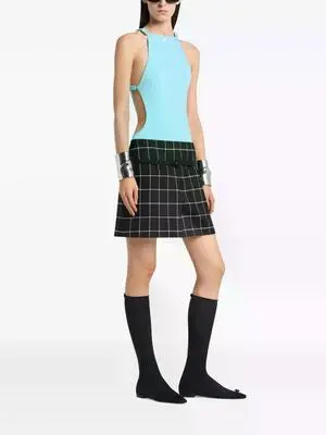 COURREGES Cut-out Halterneck Swimsuit - Blue