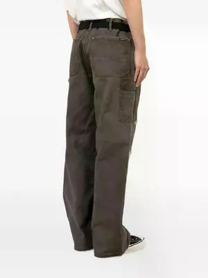 KAMIYA Distressed Cotton Straight-leg Trousers