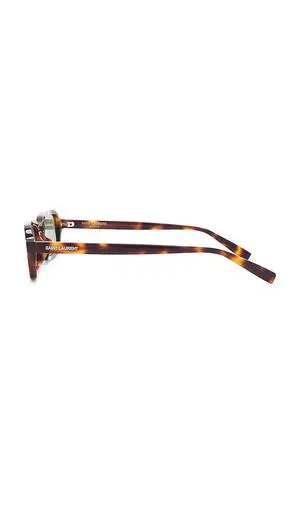 Saint Laurent Sl Logo Rectangular Sunglasses - Brown