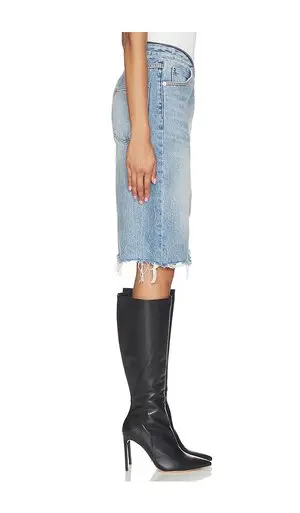 Alexander Wang Dipped V Zip Waistband Denim Skirt