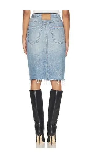 Alexander Wang Dipped V Zip Waistband Denim Skirt