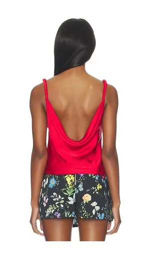 Alice + Olivia Monique Twist Strap Cowl Neck Tank