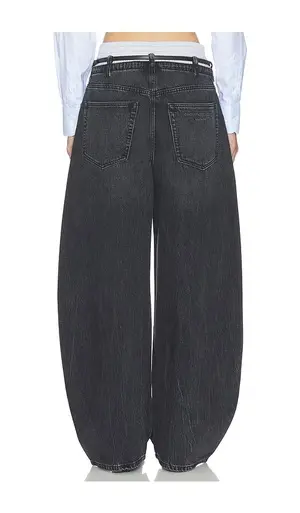 Alexander Wang Prestyle Blow Up Jeans With Leather Belt And Boxer Detail - Black