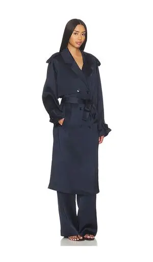 ANINE BING Rickie Maxi Trench - Navy