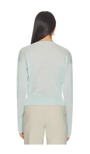 FLEUR DU MAL Sheer Knit V-neck Sweater In . Also - Mint