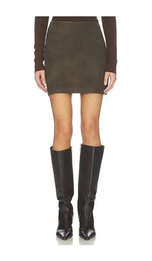 LAMARQUE Jorden Suede Skirt - Brown