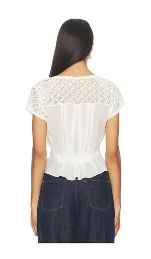 Free People Glimmer Embroidered Top - Ivory