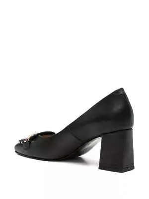 SERGIO MORETTI FIRENZE Square-toe Pumps With Gold-tone Hardware - Black