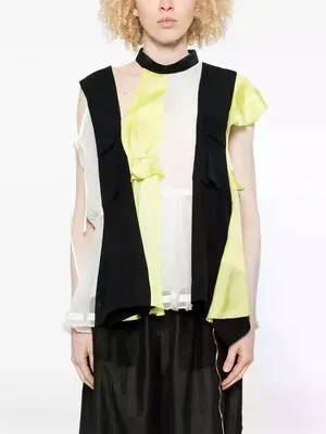 Sacai Paneled Ruffle Blouse