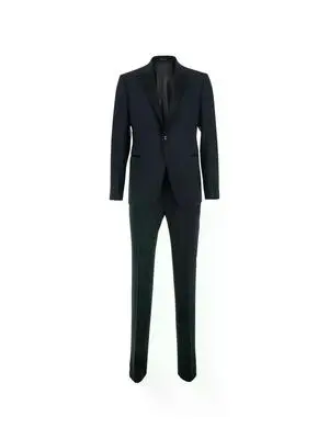 Emporio Armani Virgin Wool Single-breasted Suit - Blue