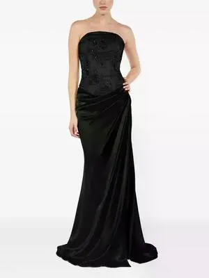 ALEXIA & ANTONIA Draped Maxi Skirt With Side Slit